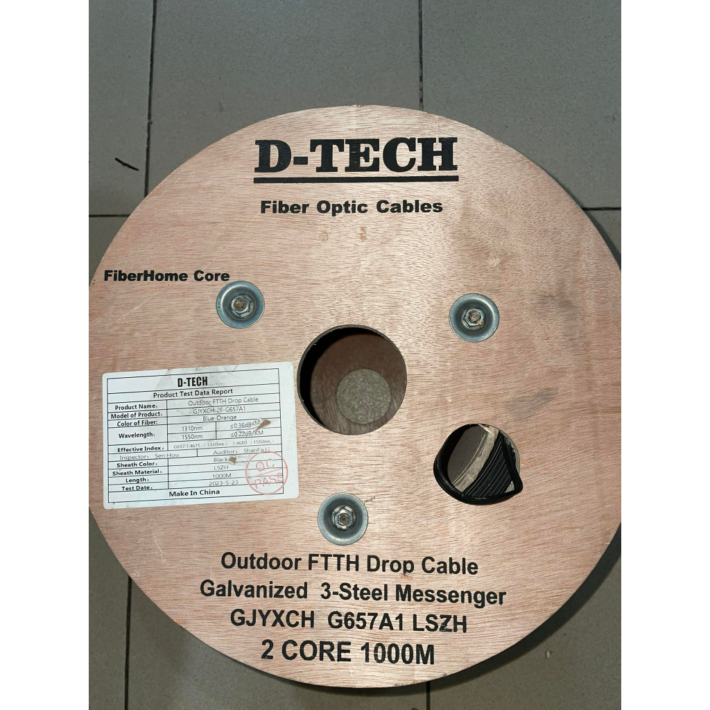 D-Tech FTTH Fiber Drop Cable 2Core 1KM G657A1 - with 3-Steel 1.2MM ...