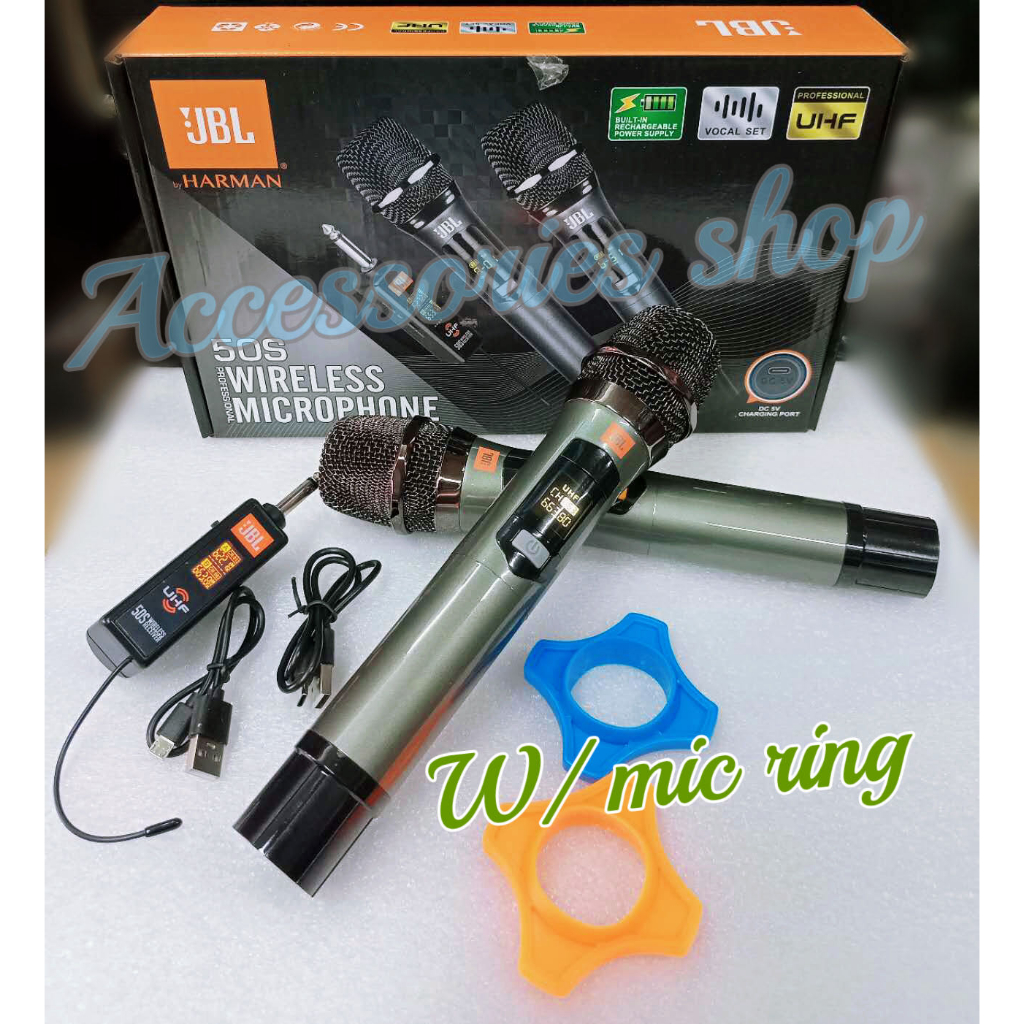 High Quality UHF JBL 50S PROFESSIONAL DUAL WIRELESS MICROPHONE AUDIO EQUIPMENT MICROPHONE ...