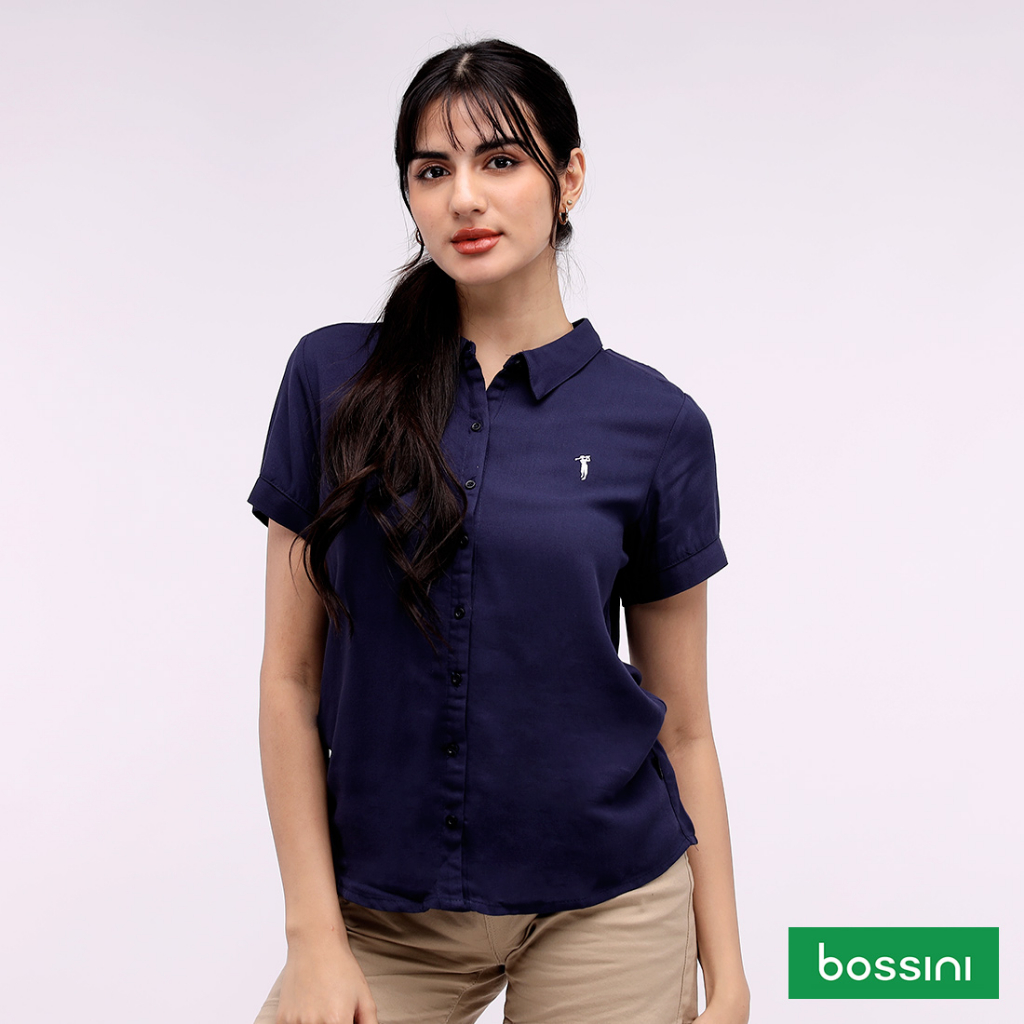 Bossini Ladies Bold Twill Rayon Short Sleeve Blouse OST04-0122 | Shopee ...
