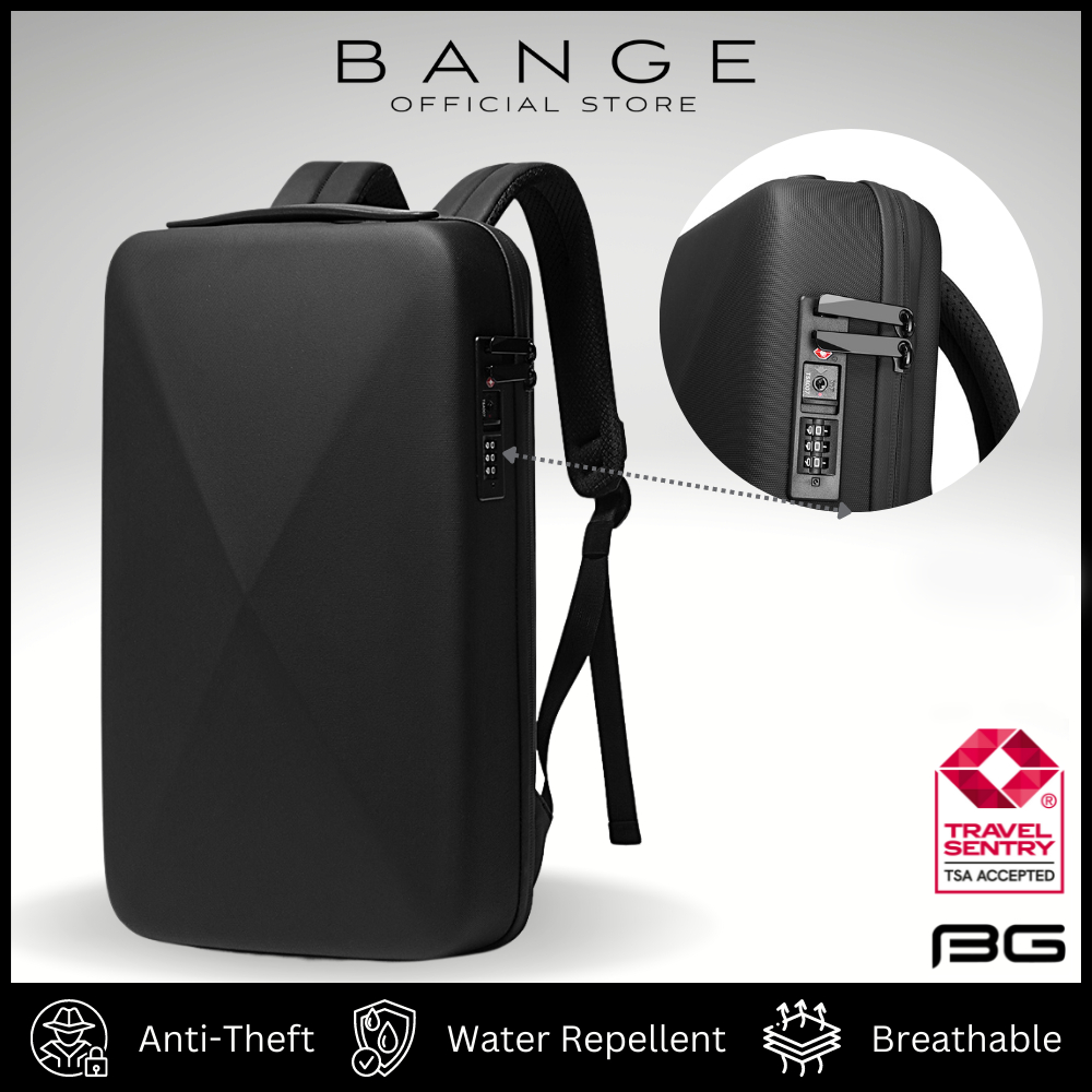 22092 BANGE Bag Backpack Anti Theft YKK Zipper TSA Lock Water Repellent ...