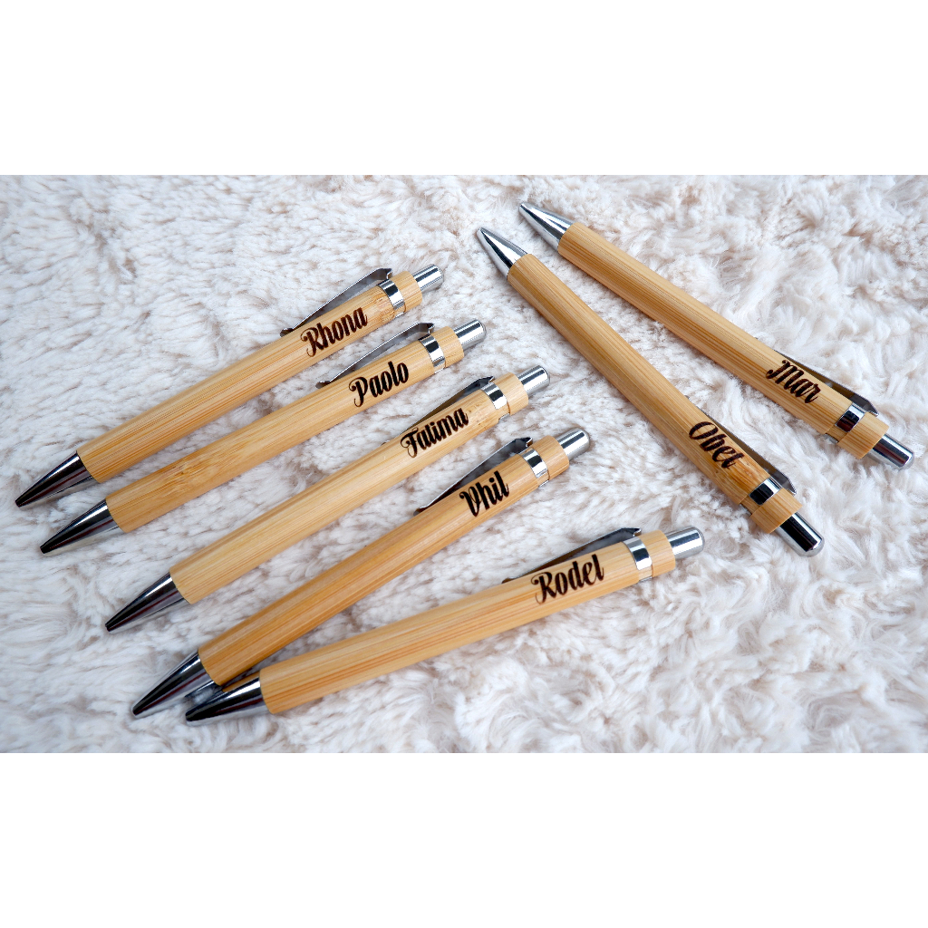 Laser Engraved Bamboo Ballpen | Shopee Philippines