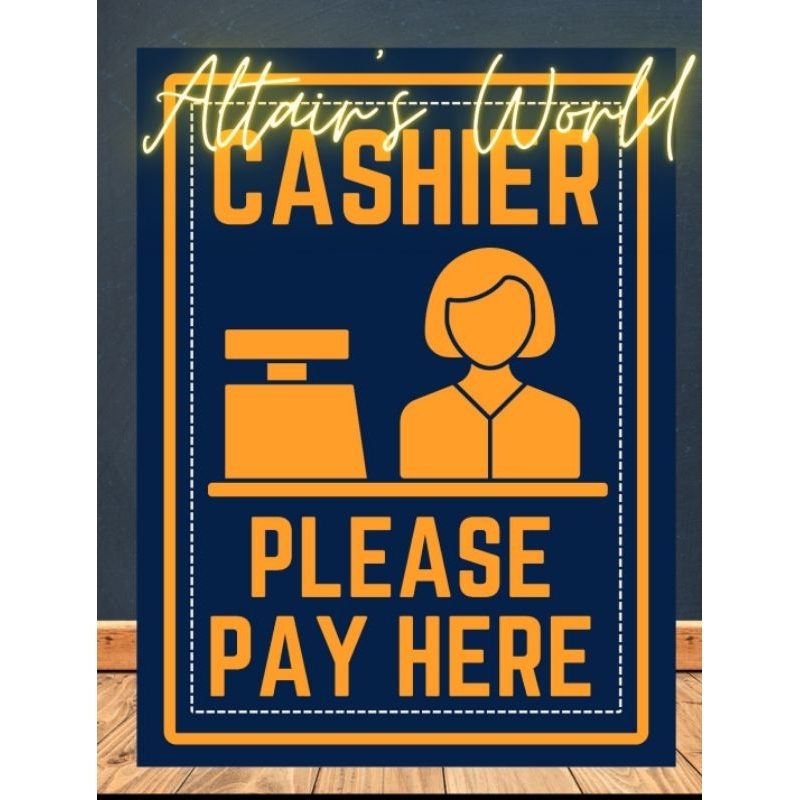 Cashier Signage / Order Here Signage / Pay Here Sign Laminated Signage ...