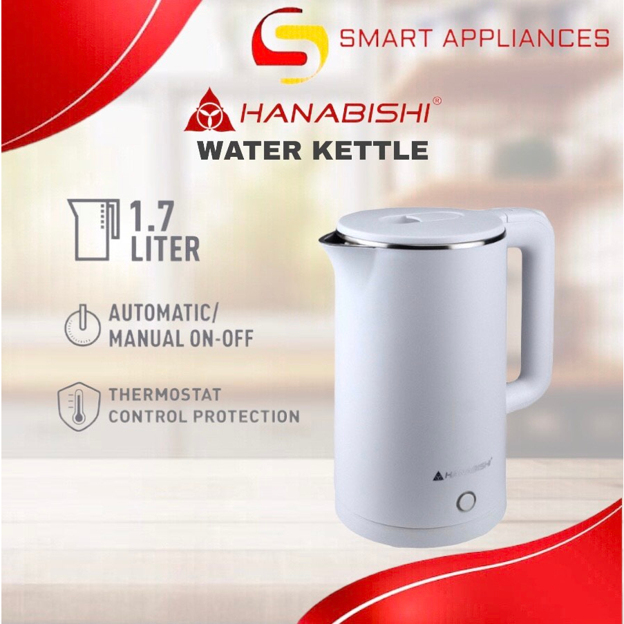 Hanabishi Electric Water Kettle Pearl White Series 1.7 Liters HWK517XWHT | Shopee Philippines