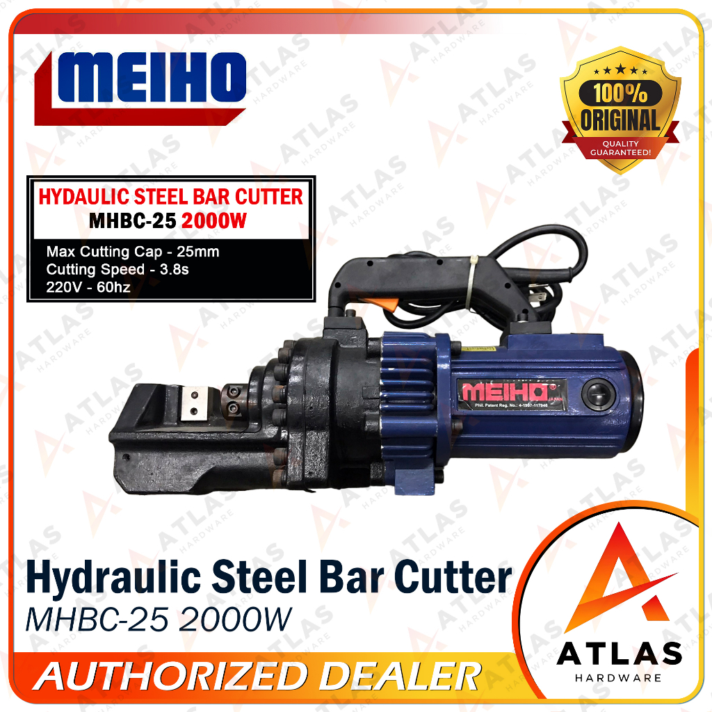 Electric Hydraulic Steel Bar Cutter 25mm MHBC-25 Meiho ORIGINAL ...