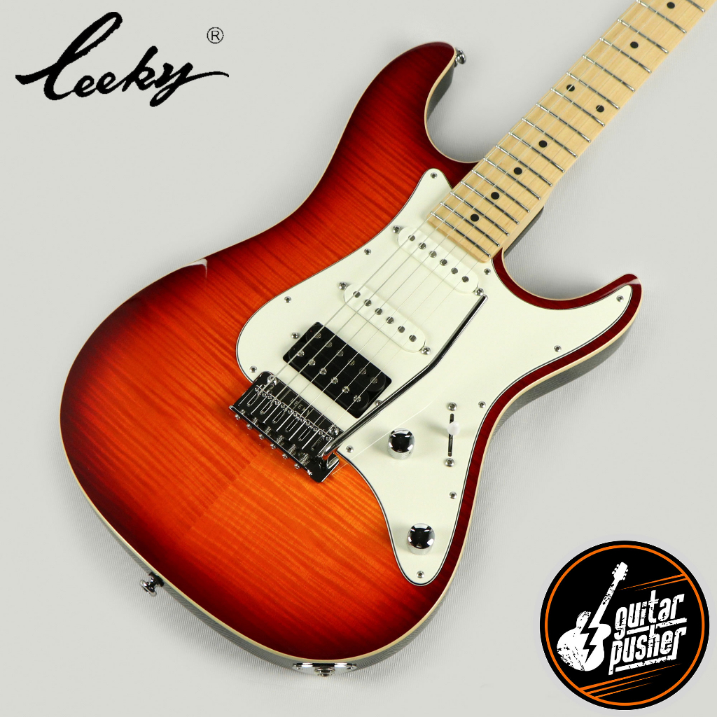 Leeky S-Series S15 S-Style Electric Guitar (Flamed Maple Top/Maple ...
