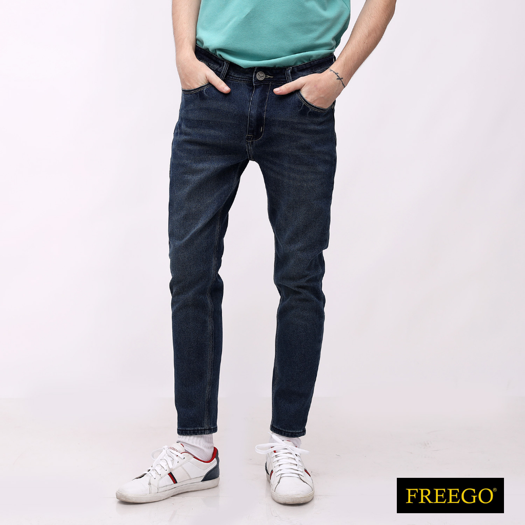 Freego Mens Denim Long Pants Skinny Fit Stretch GSB40-0022 | Shopee ...
