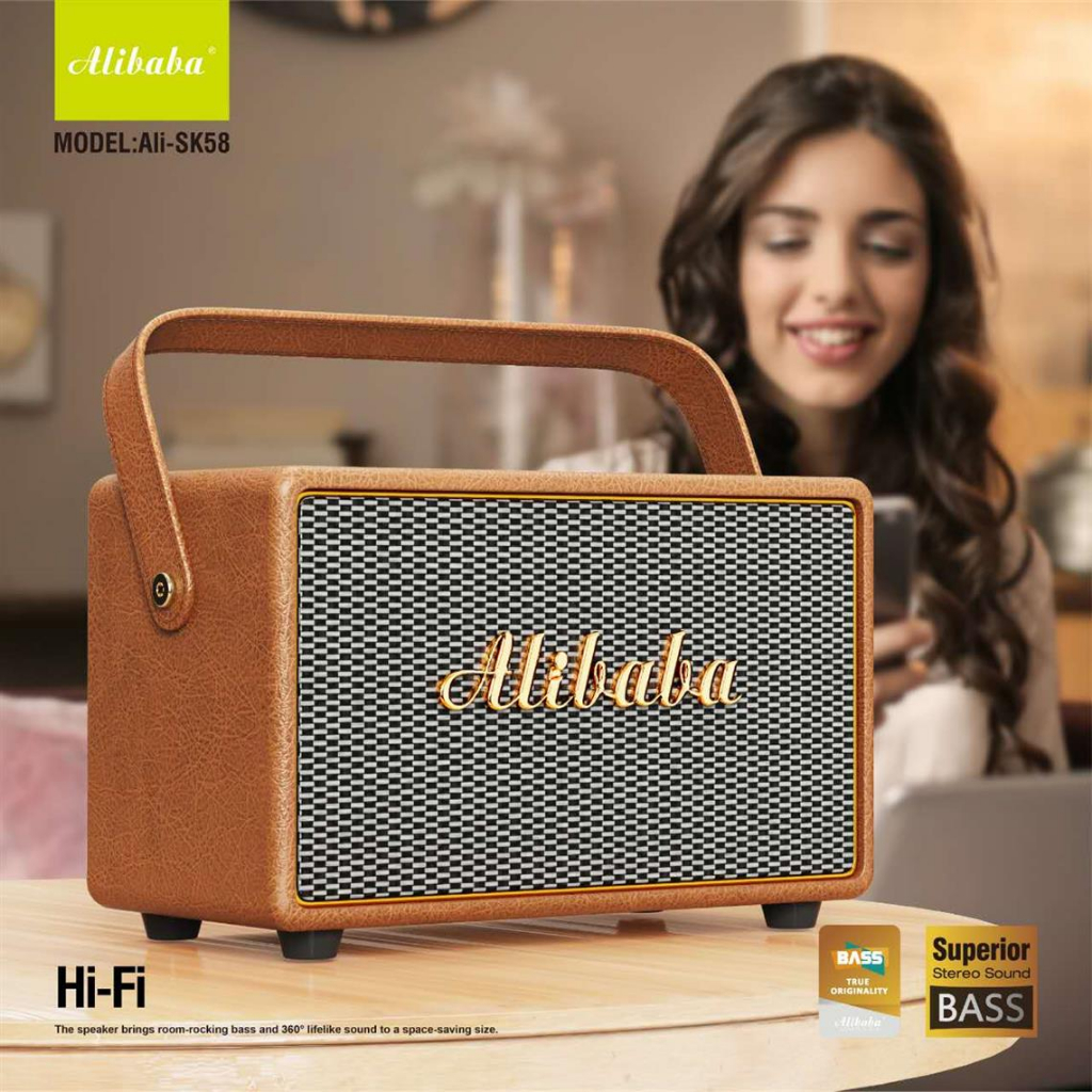 Alibaba Ali-SK58 Classic Wireless Speaker Hi-Fi Superior Stereo Sound ...