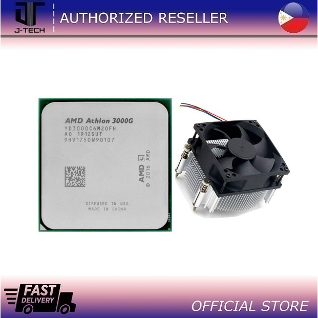 PROCESSOR AMD ATHLON 3000G 3.5GHZ/2C/4T/4MB/RDN-VEGA3/AM4/OEM W/ HSF ...