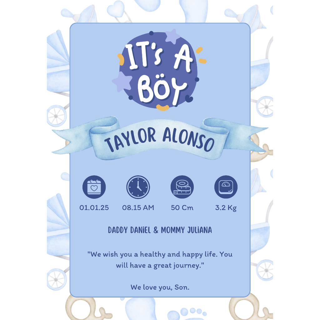 Birth Frame | Personalized | A4 Size Sintra | Shopee Philippines