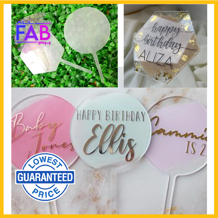The Crafter | {On hand} 5-25pcs Blank Acrylic cake topper Round and ...