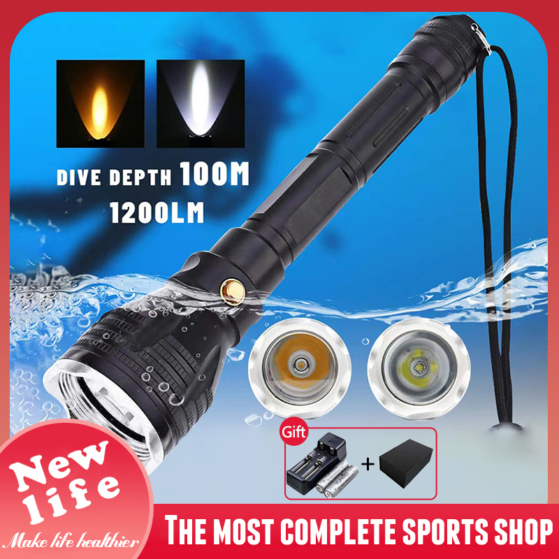 Diving Flashlight 3200LM 10W L2 Diving Flashlight Underwater 100M ...