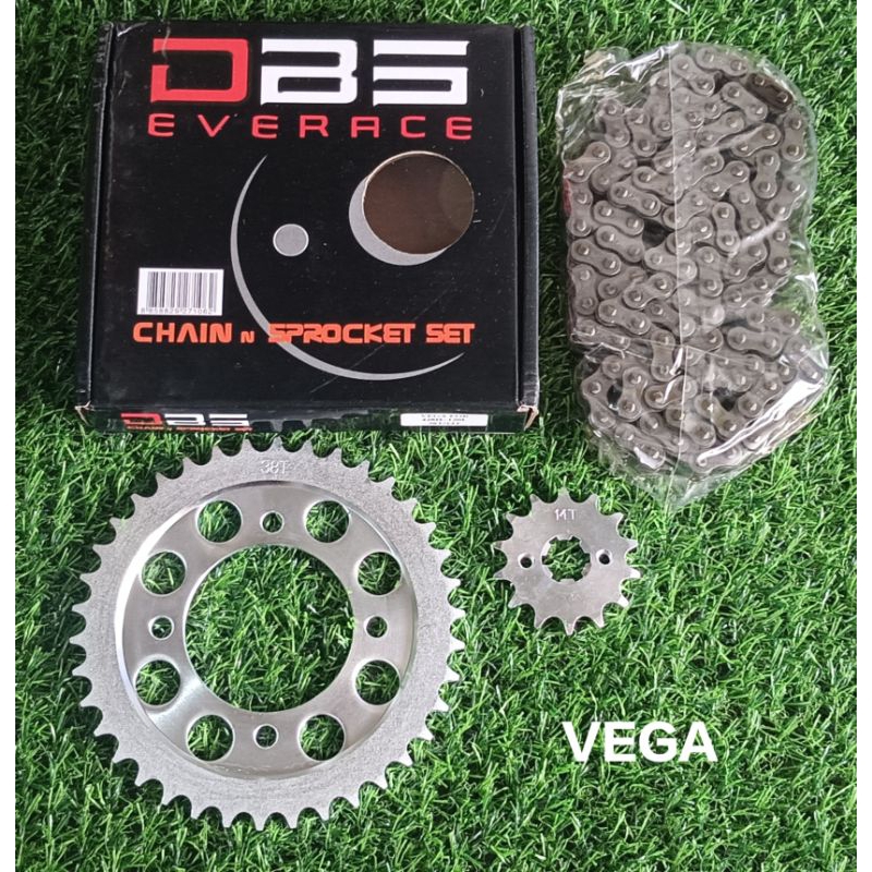 DBS EVERACE CHAIN SET 13t/14t/15t -38 428/120L ALL VEGA/YAMAHA SIGHT ...