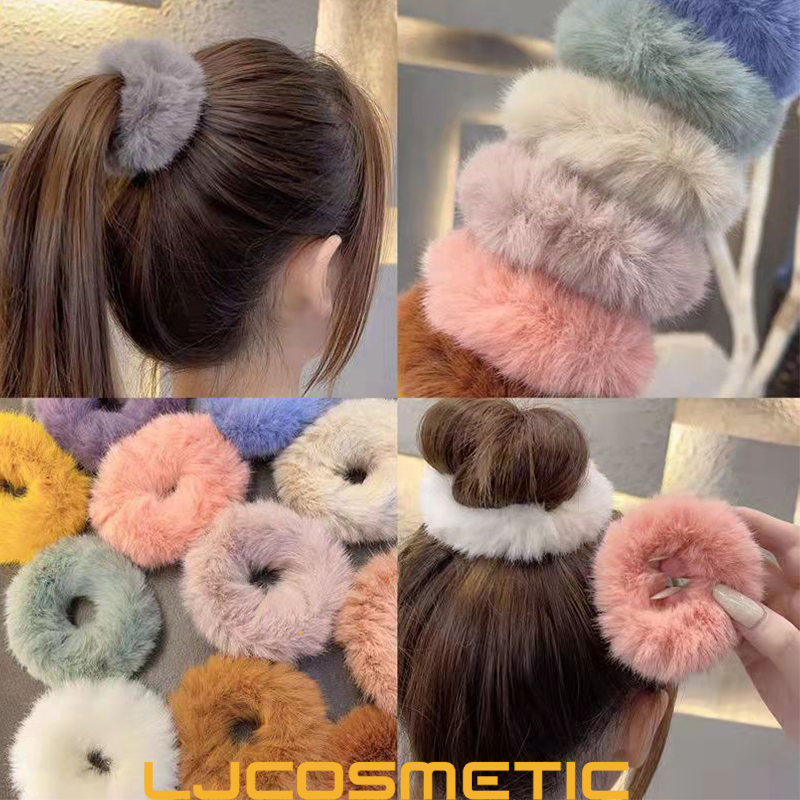 Cute plush hair rope head rope female ponytail ball head simple ...