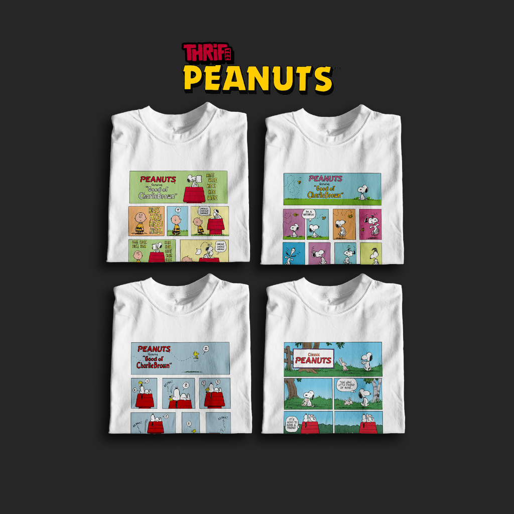 Peanuts comics T-Shirt. Cute White Graphic Tees. For Men Women and Kids ...