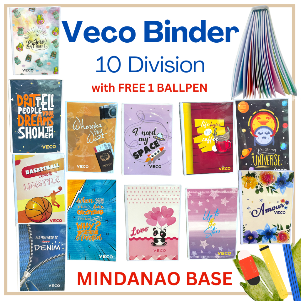 Veco Binder Dynamic 10 Division - 10 Refill Notebook with Free Ballpen ...