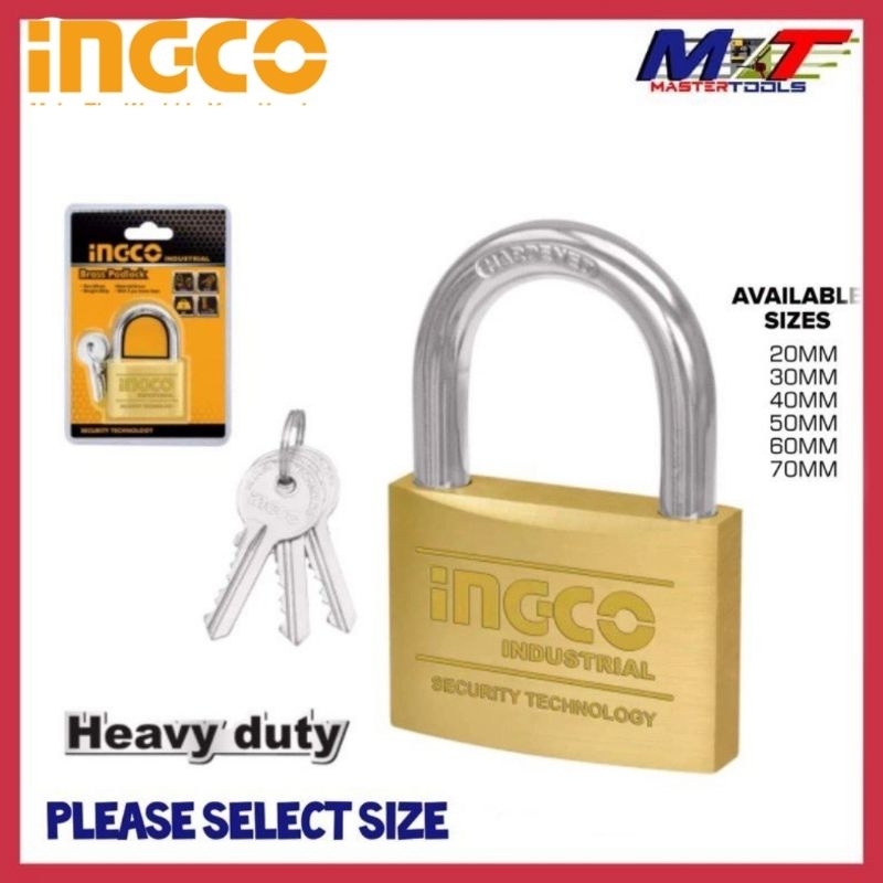 Ingco Heavy Duty Brass Padlock SOLD PER PIECE | Shopee Philippines