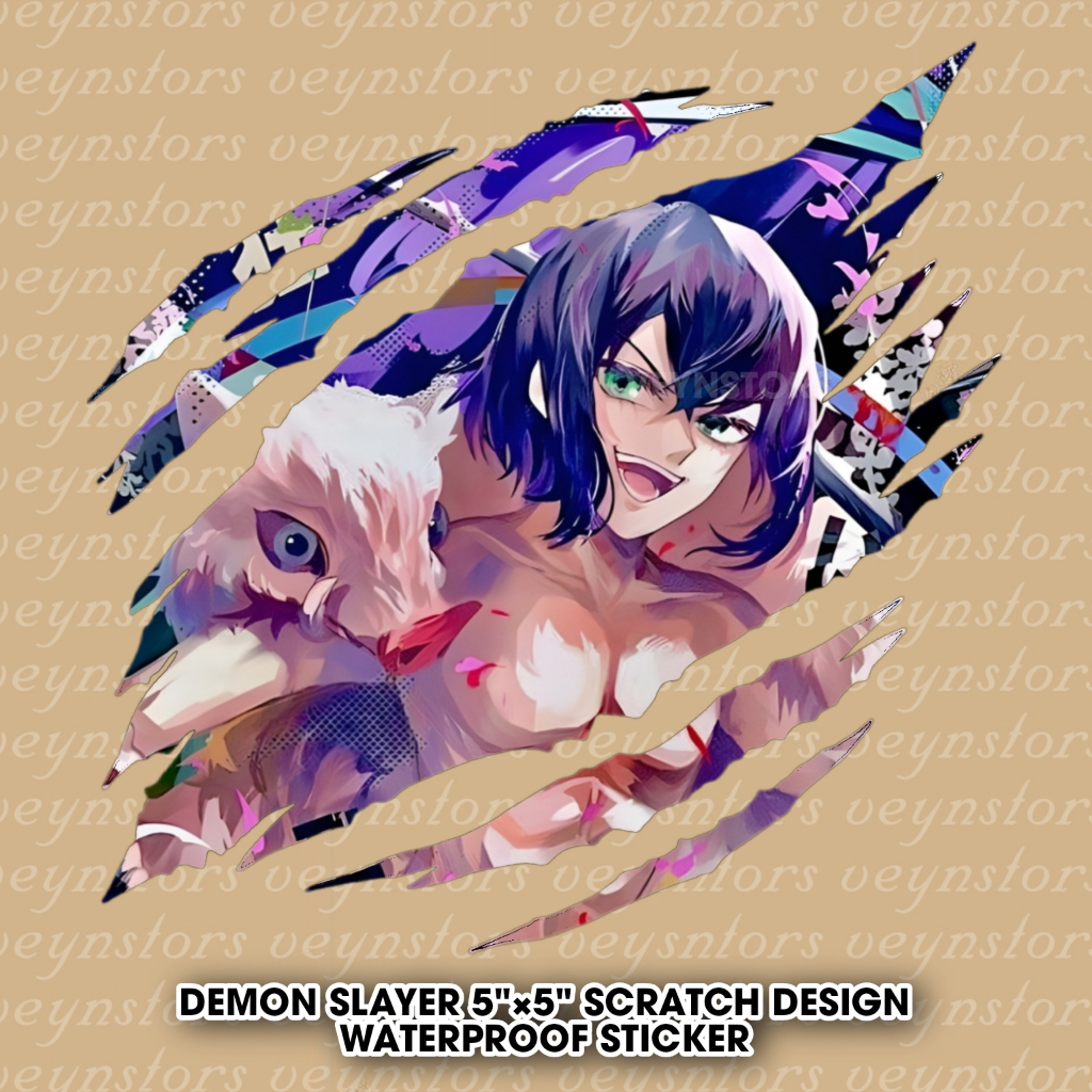 DEMON SLAYER INOSUKE HASHIBIRA SCRATCH DESIGN WATERPROOF STICKER | Shopee Philippines