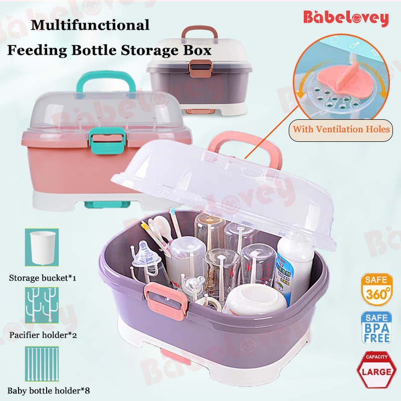Baby Bottle Storage Box Bottle Sterilizer For Baby Bottle Drying Rack ...