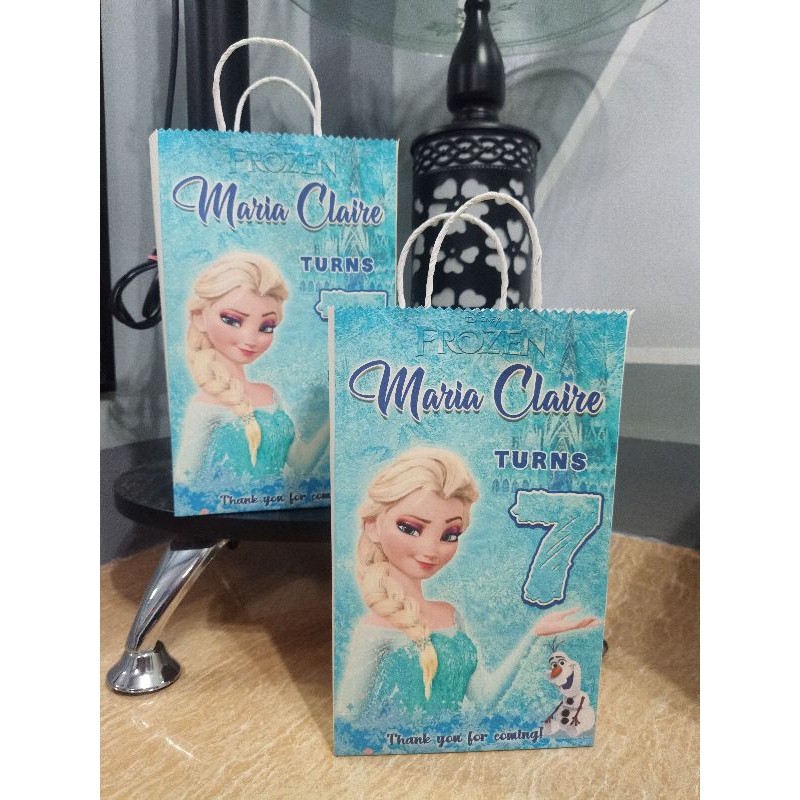 Frozen Elsa Theme Customize Lootbag Birthday Giveaway Paper Bag ...