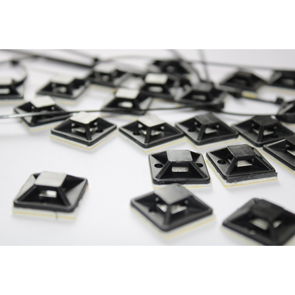 100 PCS Self Adhesive Cable Tie Mount Base Holder with Free Cable Ties ...