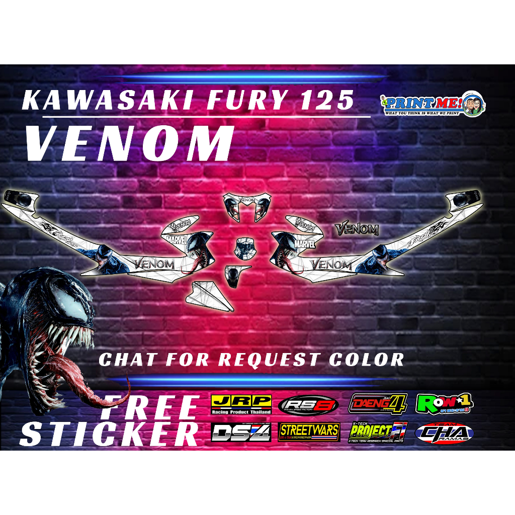 KAWASAKI FURY 125 VENOM STICKER DECAL DESIGN collection | Shopee ...