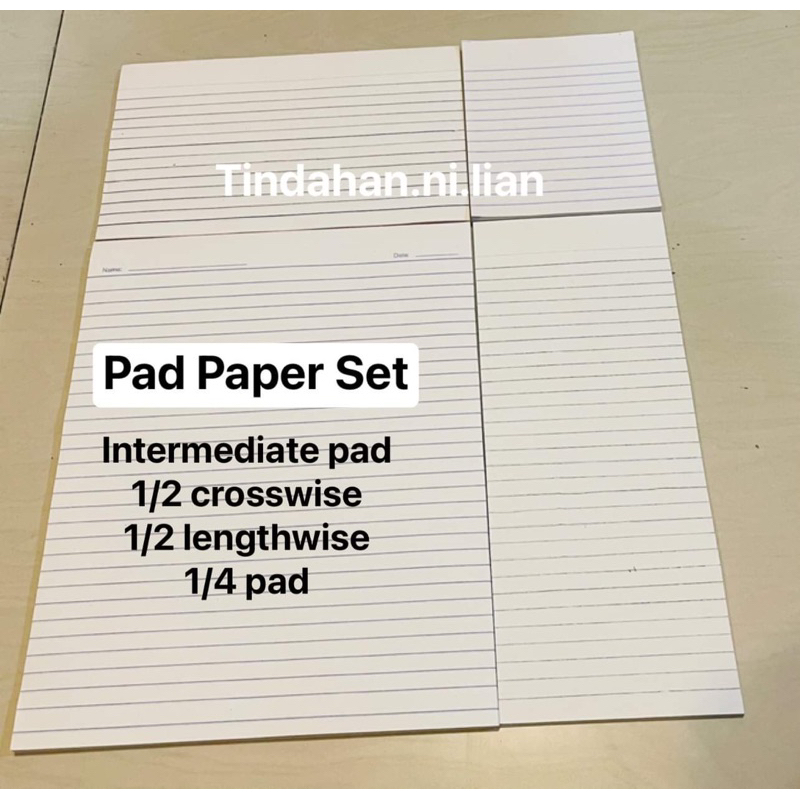 PAD PAPER SET (Intermediate pad, quiz pad 1/2 pad and 1/4 pad) | Shopee ...