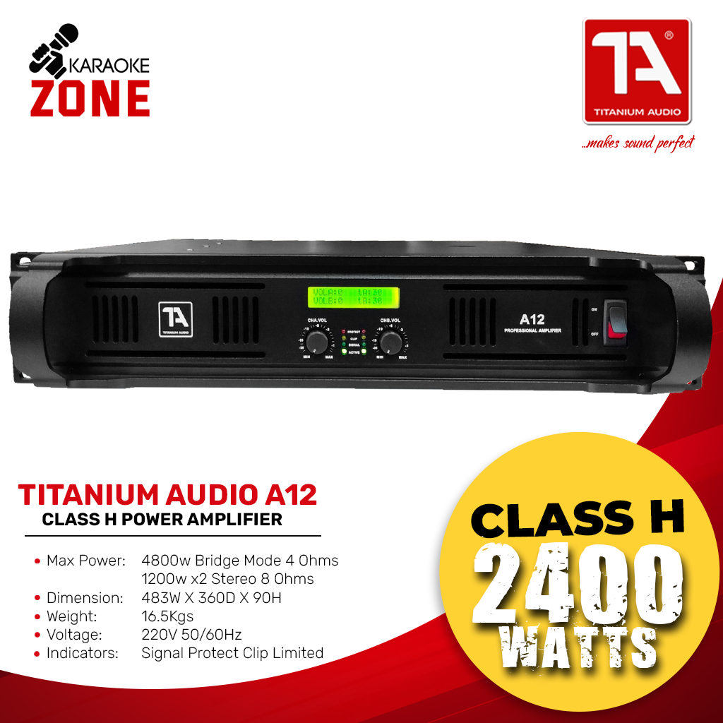 Titanium Audio A12 / Power Amplifier / 2400w / Class H Power Amplifier ...