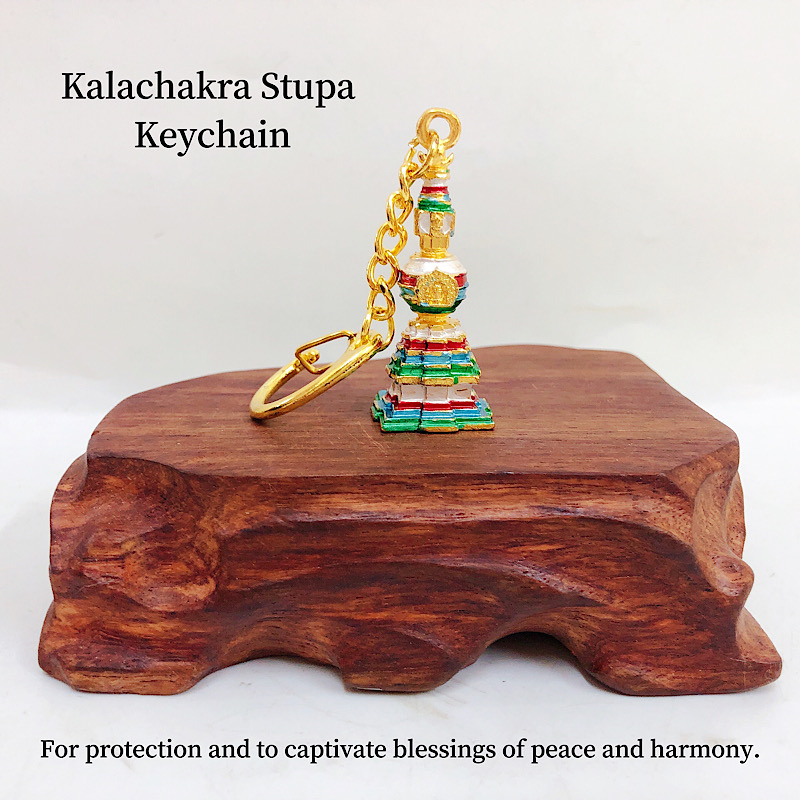 Fengshui Kalachakra Stupa Keychain for Wealth and Protection | Shopee ...