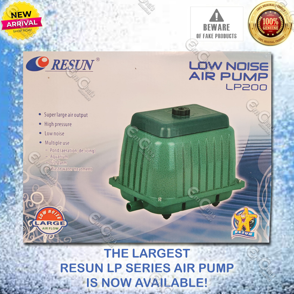Resun LP-200 (TWO HUNDRED)Large Air Pump (apu)(pnd)(600gl)(700gl)(800gl ...