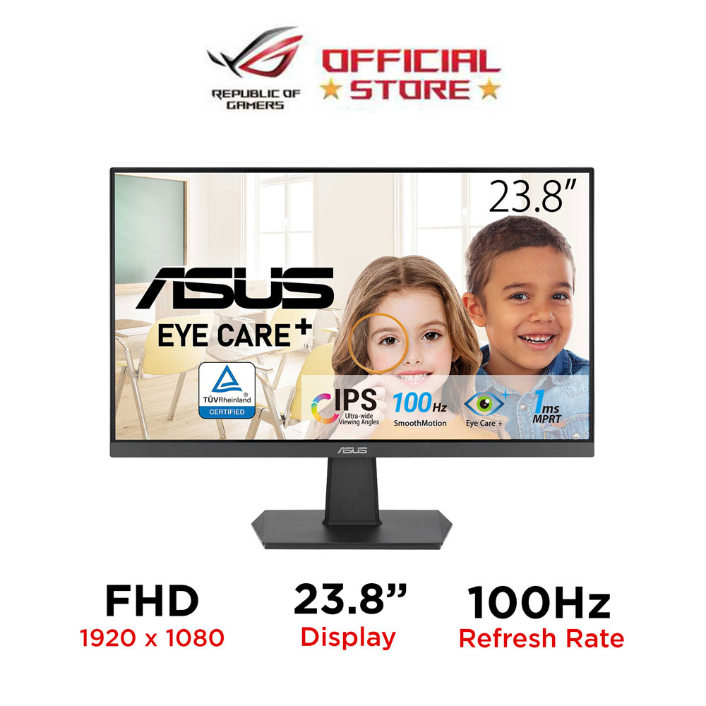 Asus VA24EHF 23.8" FHD 100Hz 1ms IPS Technology Eye Care Wall Mountable ...