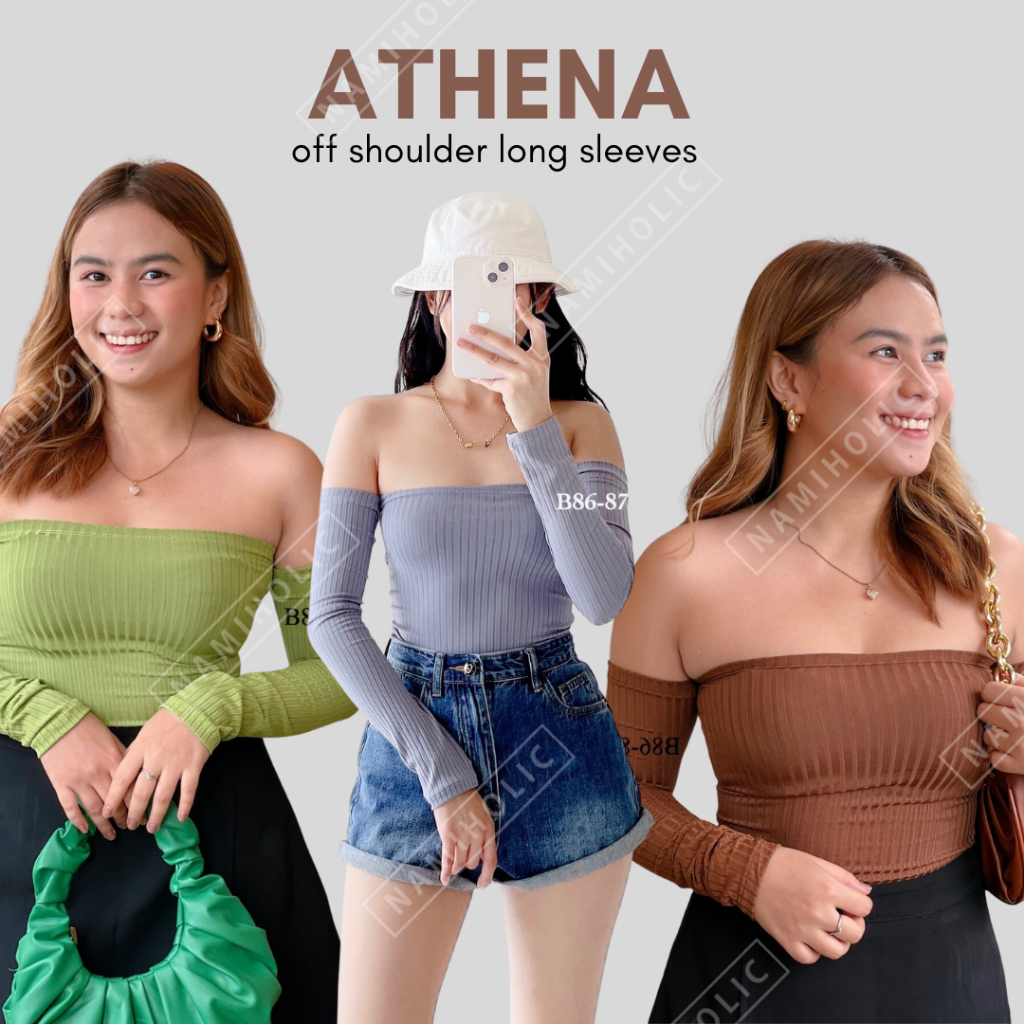 Namiholic Athena Off-Shoulder Long Sleeves I Knitted Fabric I XS to ...