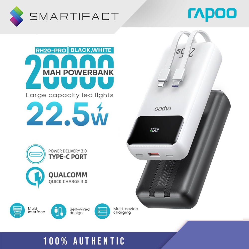 Rapoo RH20 Pro 20000mah 22.5w Power Bank Led Display Super Fast ...