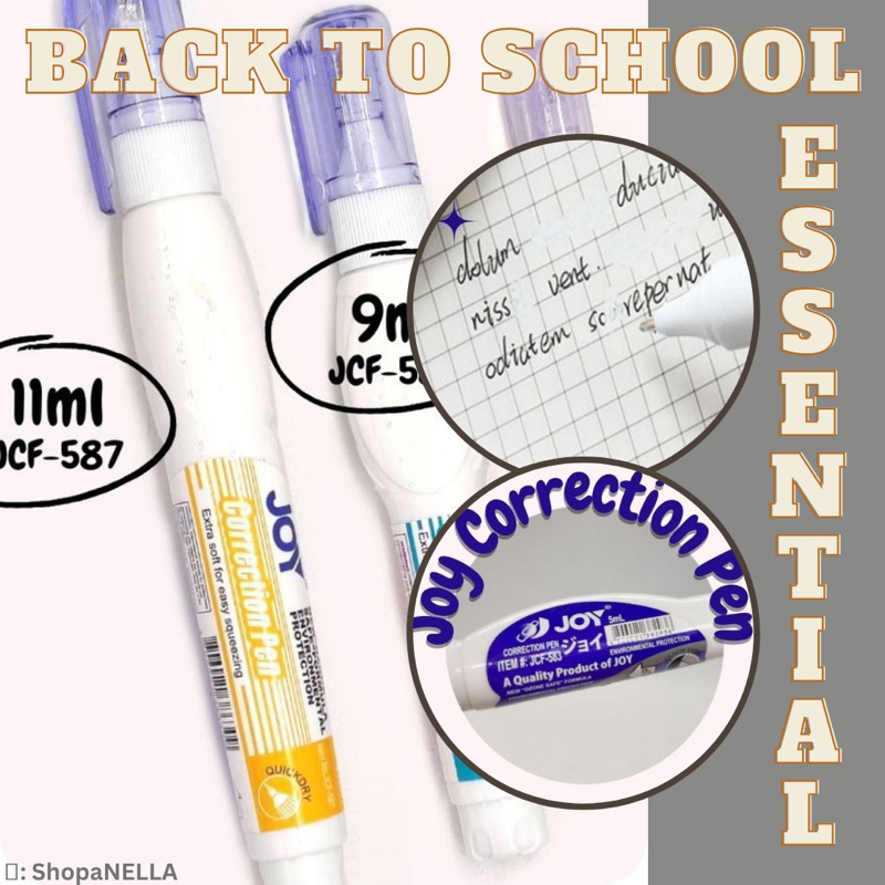 SHOPNELLA Correction Pen Quick-drying Correction Fluid White Erase Pen ...