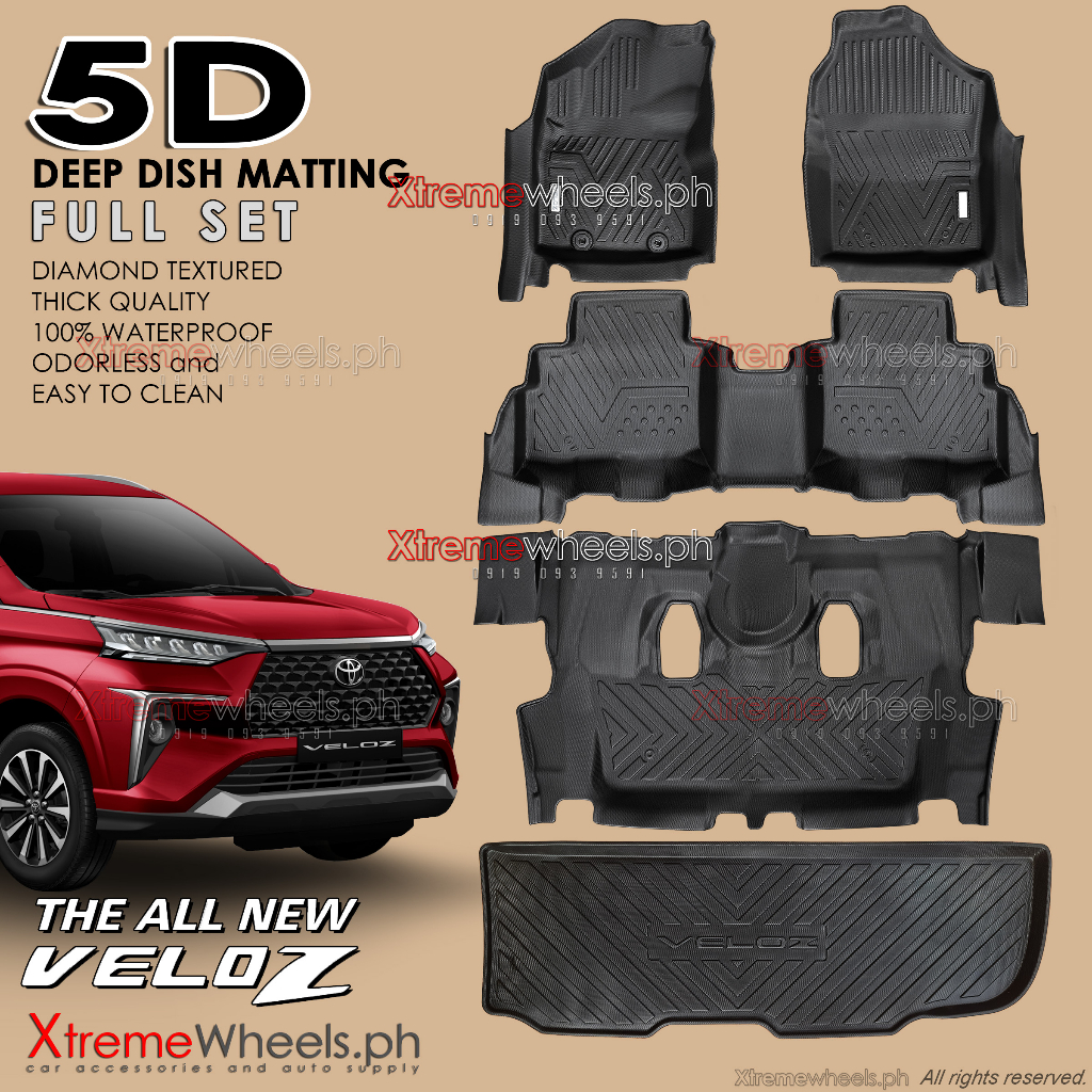 Toyota Veloz G V 2022 to 2025 5D Extended Diamond Textured Deep Dish ...