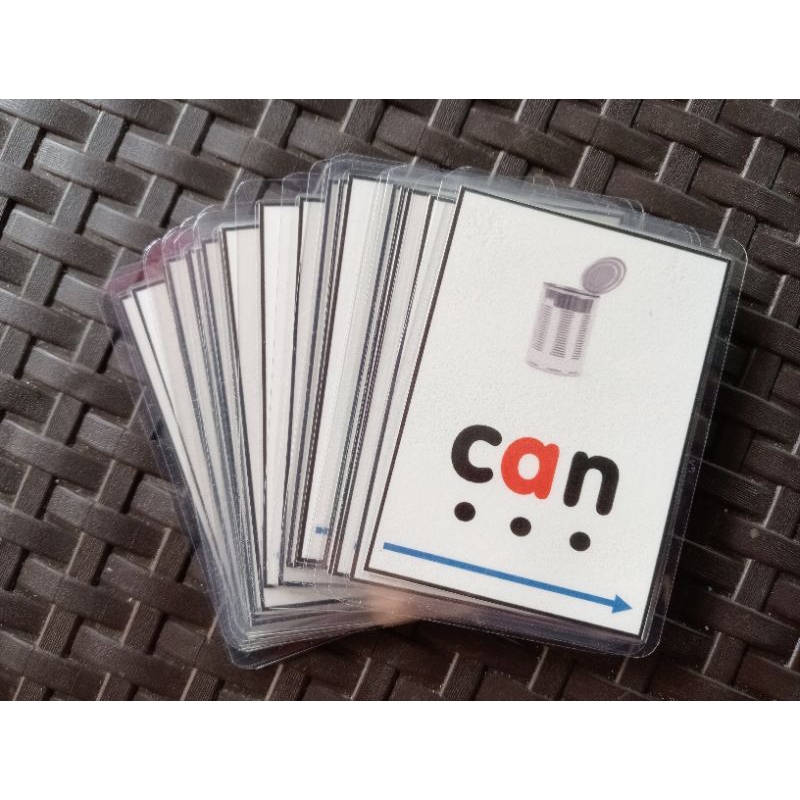40 WORDS (LAMINATED BACK-TO-BACK CVC CARDS) Reading for Kids | Shopee ...