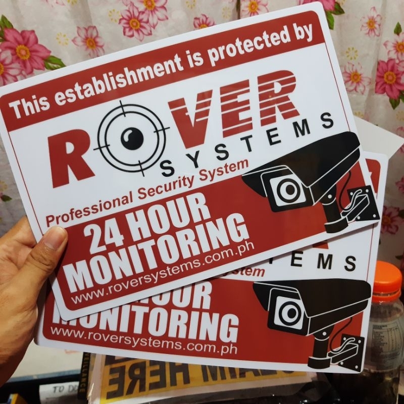 SIGN ROVER SYSTEM 24 HOUR MONITORING CCTV SIGNAGE PVC TYPE WATERPROOF ...