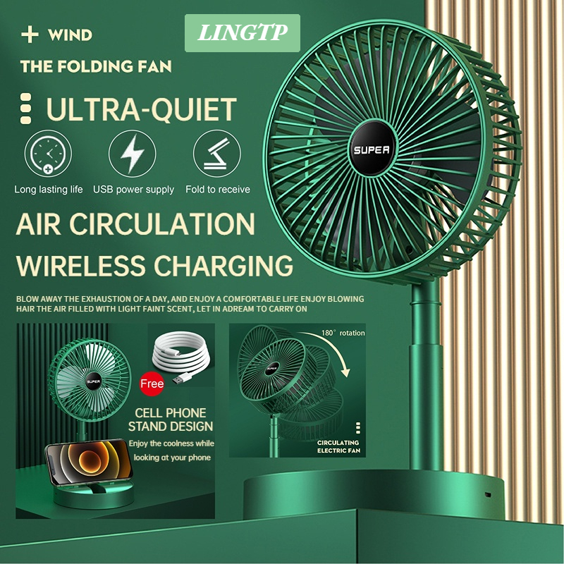Desk Electric Fan Small folding fan with USB charging retractable 3 ...