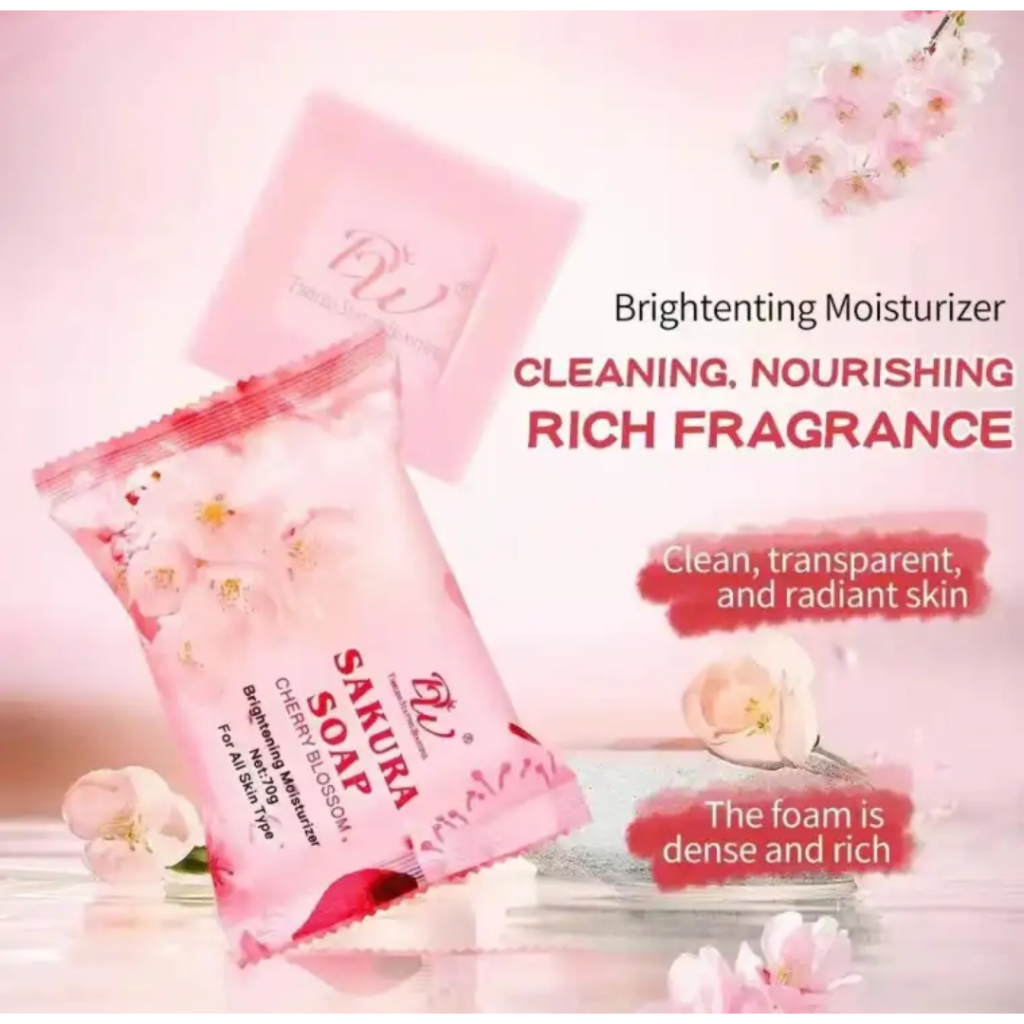 DW SAKURA SOAP Whitening Moisturizing Deep Cleaning Bath Soap 65g ...