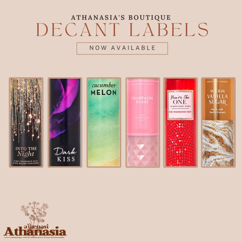 Athanasia's Decant label stickers for your decant needs | Perfume ...