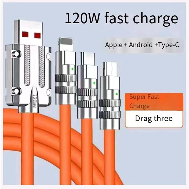 120W watts 6A Super Fast Type C Charger Zinc Alloy Liquid Silicone ...