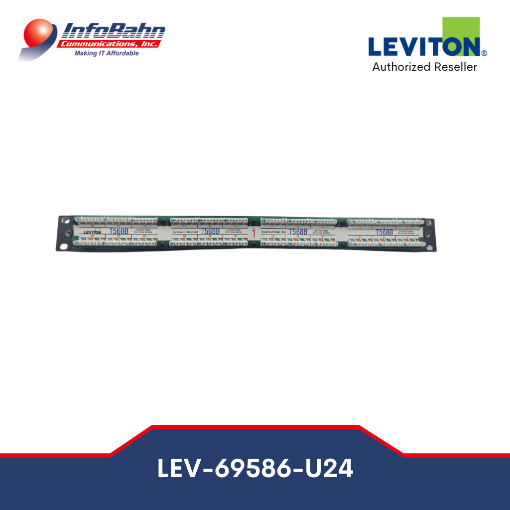 Leviton CAT6 24-Port Panel 110-MOD 8W8P T568A/B Loaded |69586-U24 ...