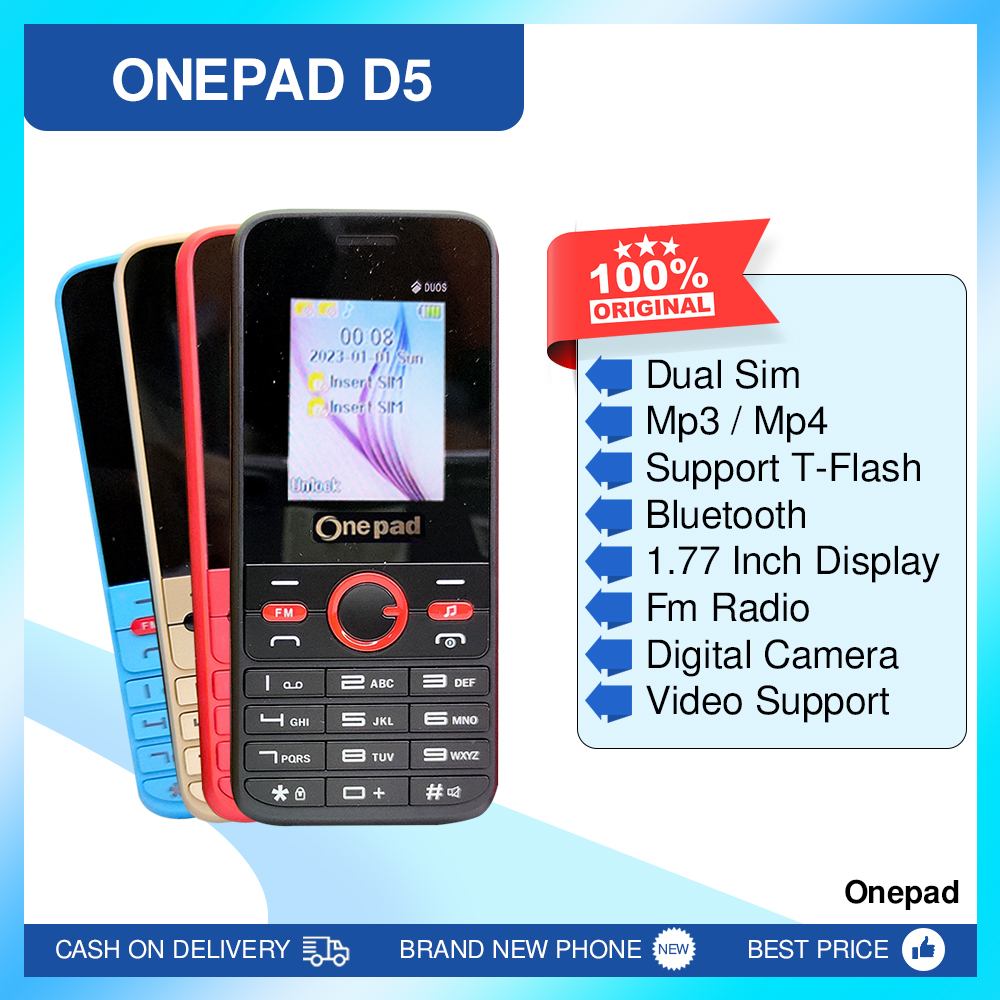Onepad D5 Dual Sim 1.77" Display Basic Phone Keypad Phone 800mAh ...