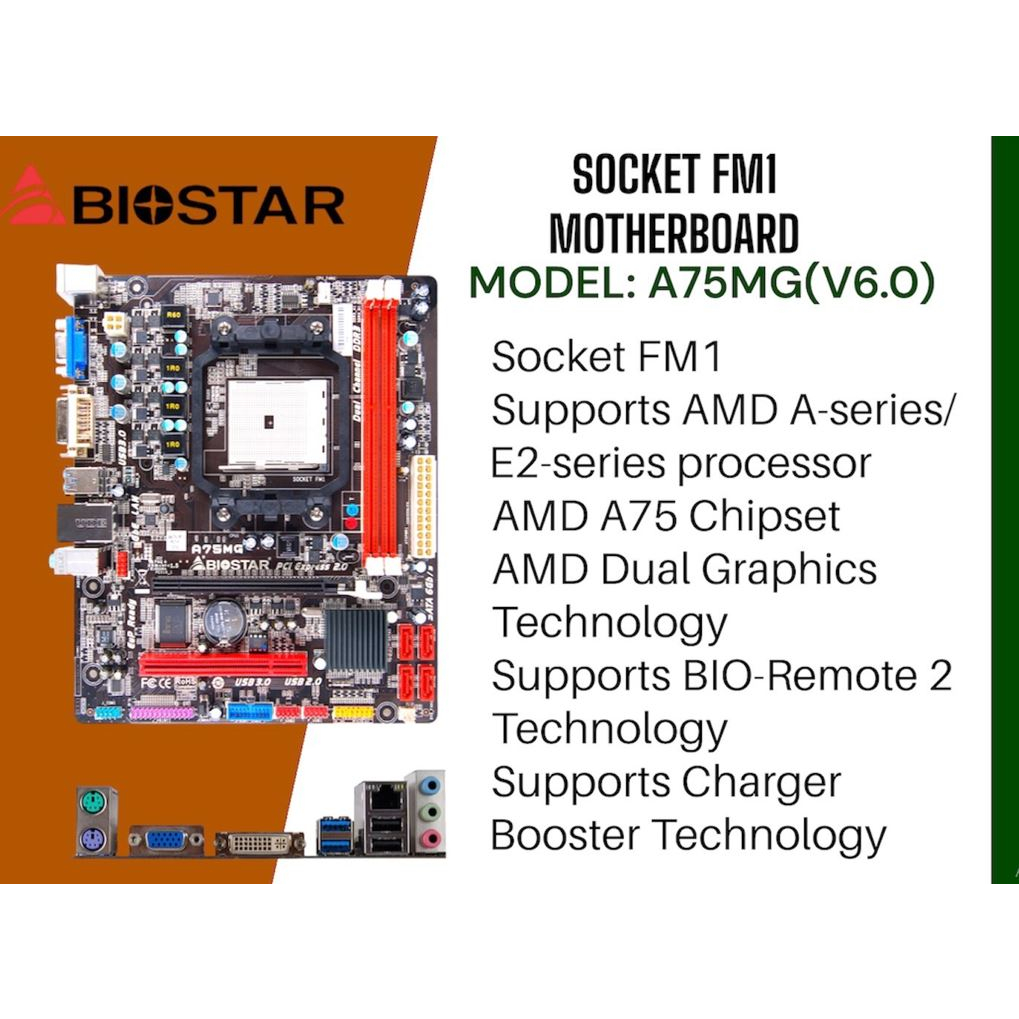 BIOSTAR MOTHERBOARD SOCKET FM1/AM3/775/AM3+ (PRE-OWNED) | Shopee ...