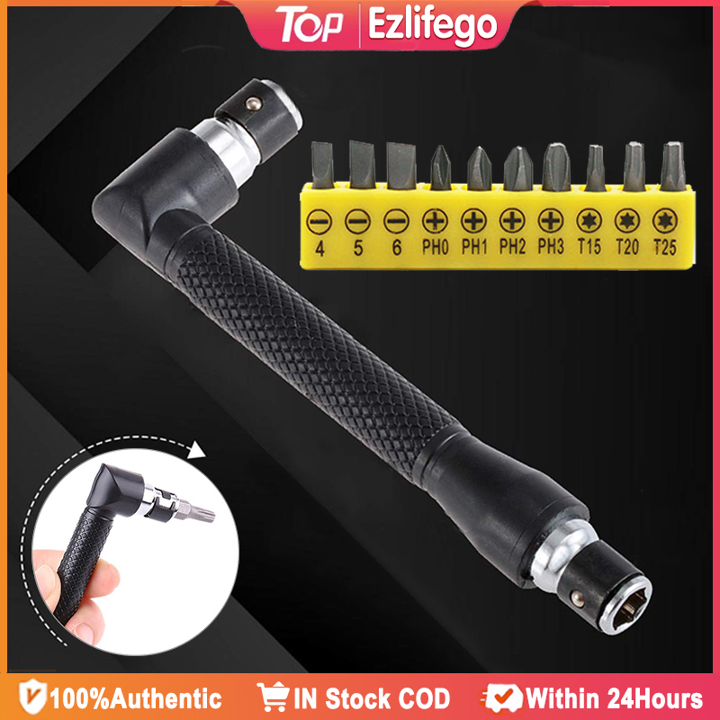 Mini L-shape Socket Wrench Set with 10Pcs Various Angled Screwdriver ...