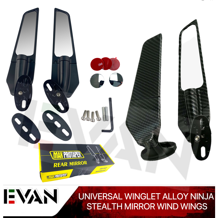 EVAN.COM COD Universal Winglet Alloy Ninja Stealth Mirror Wind Wings ...