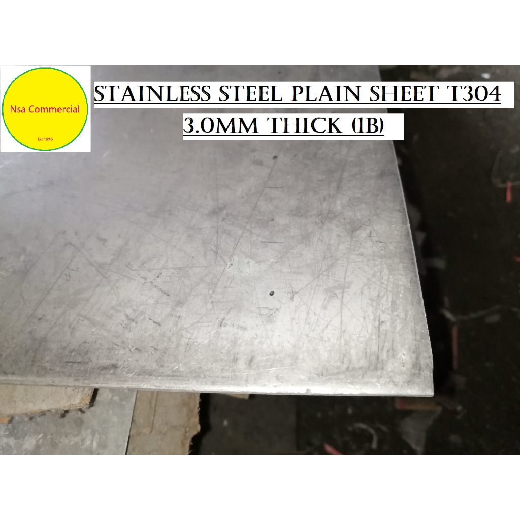 304 Stainless Steel Sheet 3.0mm Thick 6inch x 6inch 1B / 2B FINISH ...
