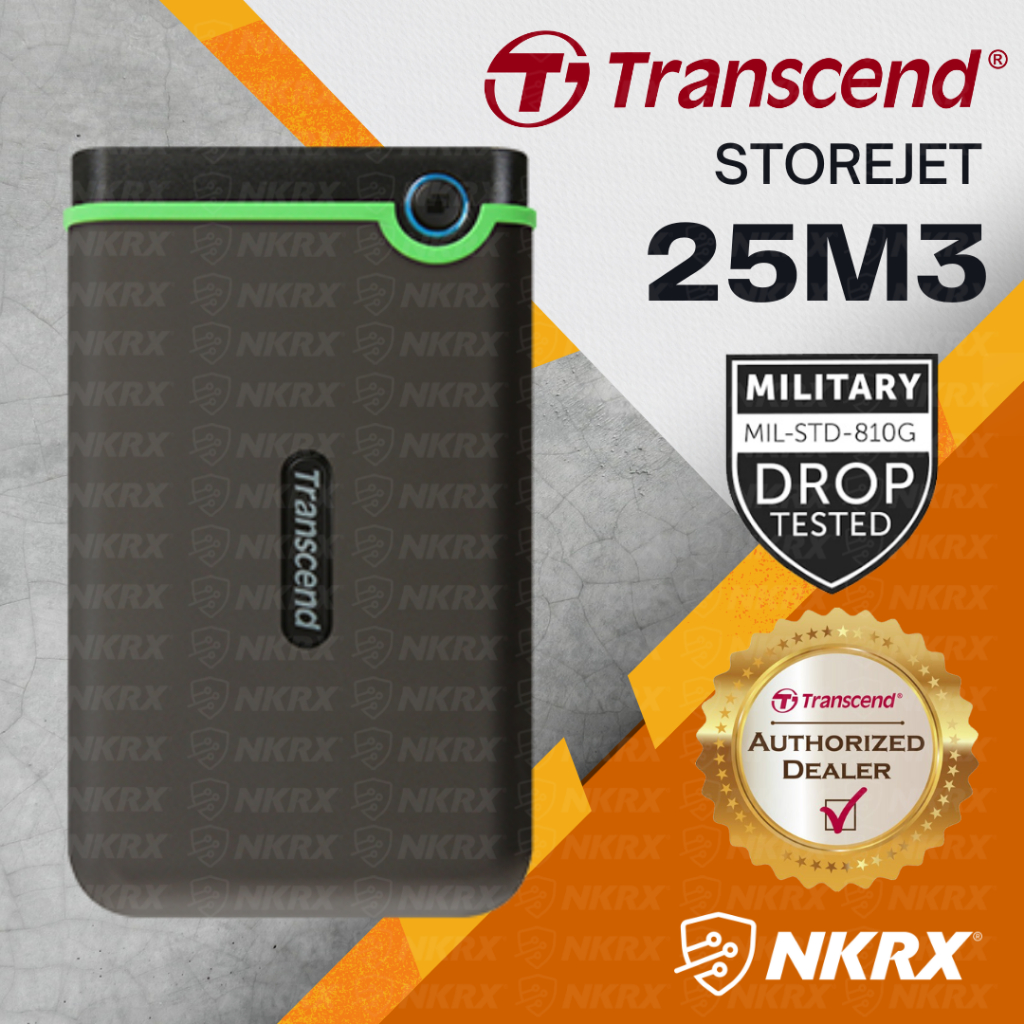 Transcend Storejet 25M3 25H3 1TB 2TB Portable Shockproof Hard Drive ...