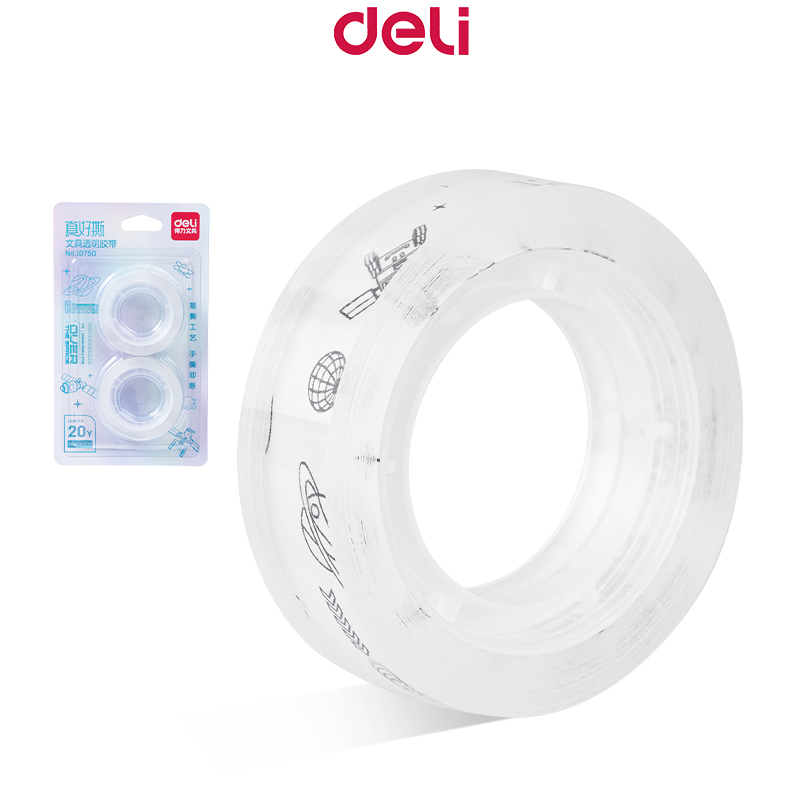Deli Stationery Tape 2 Roll Transparent Tape For Diy Wrapping | Shopee ...