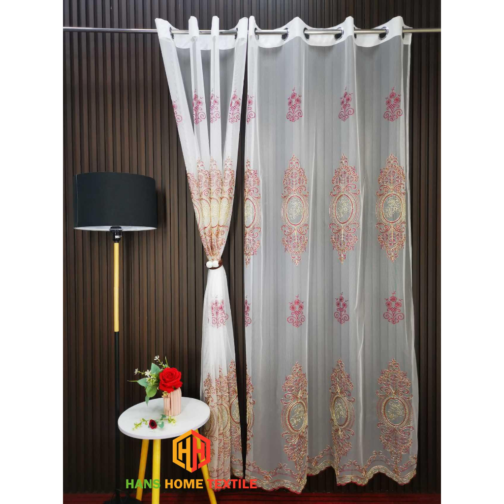 EMBROIDED Style Lace Curtain Beautiful Thin curtain Simple modern Home ...