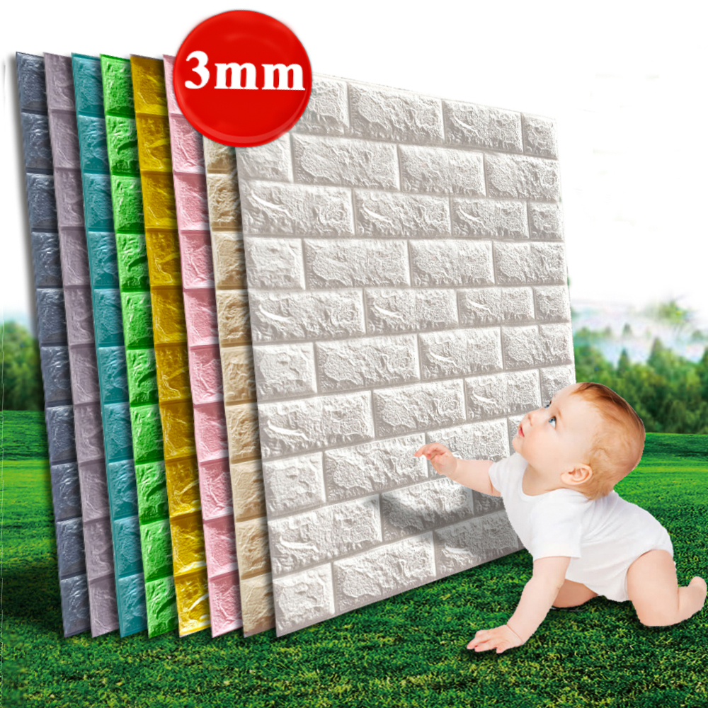 Big Sale Colorful 3D Bricks Wallpaper Adhesiv Wall Decor Bathroom ...
